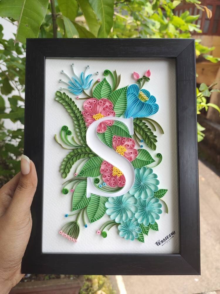 Paper Quilling Art Monogram Wall Art Personalised Gift for - Etsy