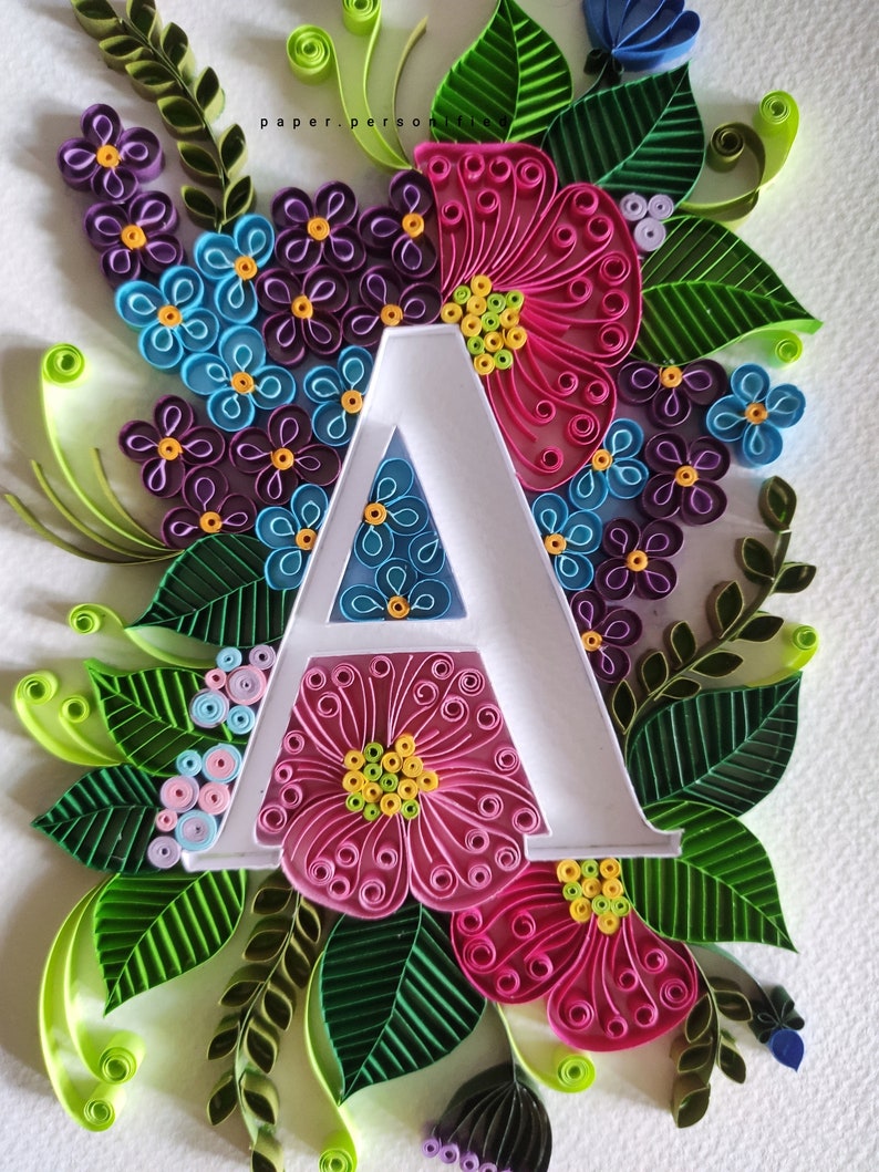 Quilling Monogram Wall Art Personalised Gift for All | Etsy