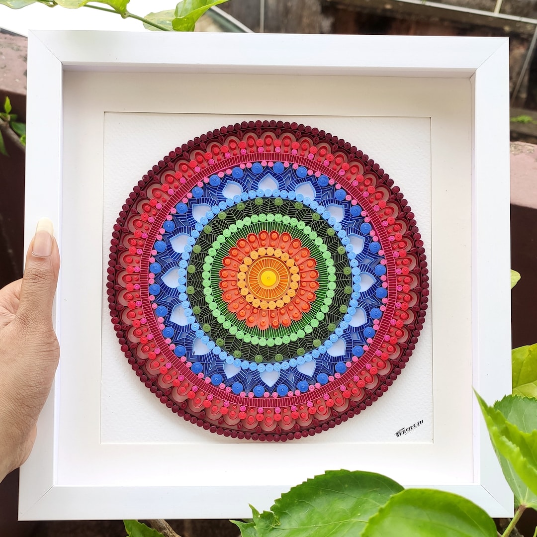 Quilled Mandala Wall Art Mandala Art 3d Framed Paper Art - Etsy