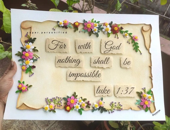 Quilling Wall Art Bible Quote Christmas Thanksgiving - Etsy