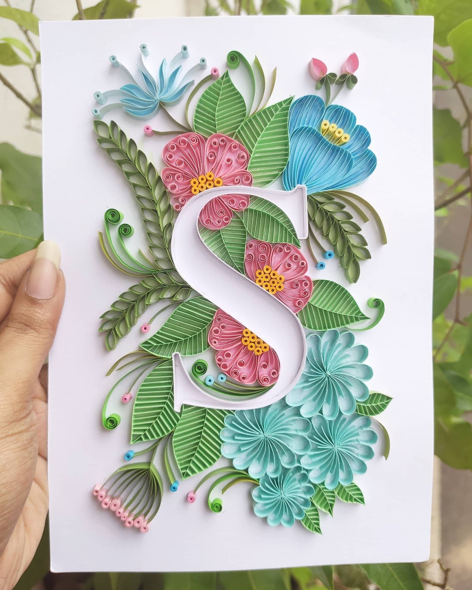 Paper Quilling Art Monogram Wall Art Personalised Gift for | Etsy