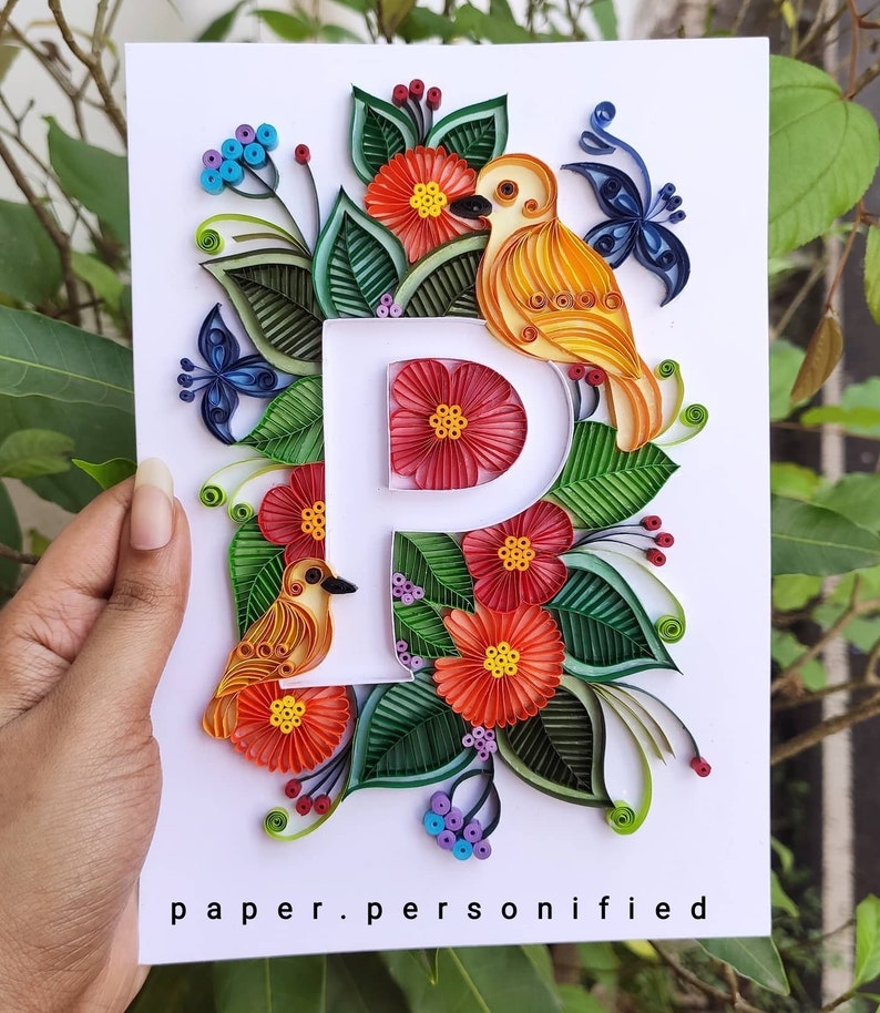 Quilling Customised Letters A to Z Personalized Gift Home - Etsy