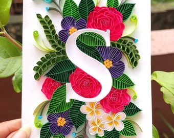 Quilling Customised Letters A to Z , Personalized Gift, Home Decor ...