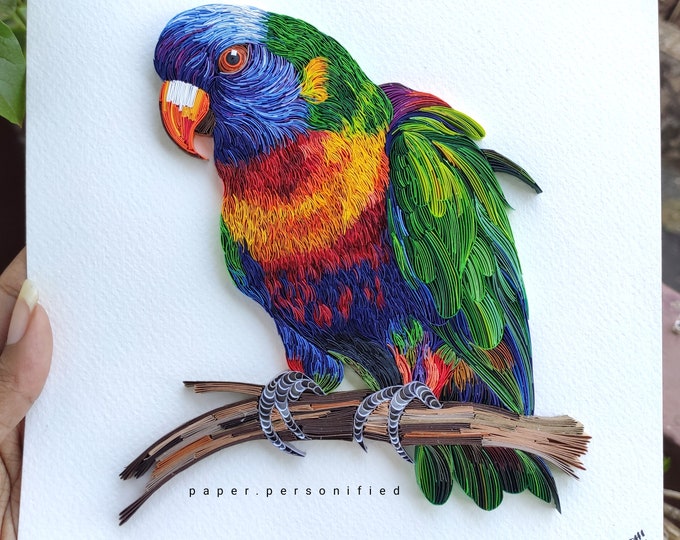 Quilled Bird Wall Art, Tropical Bird, Parrot, Colorful Bird, 3d Framed ...