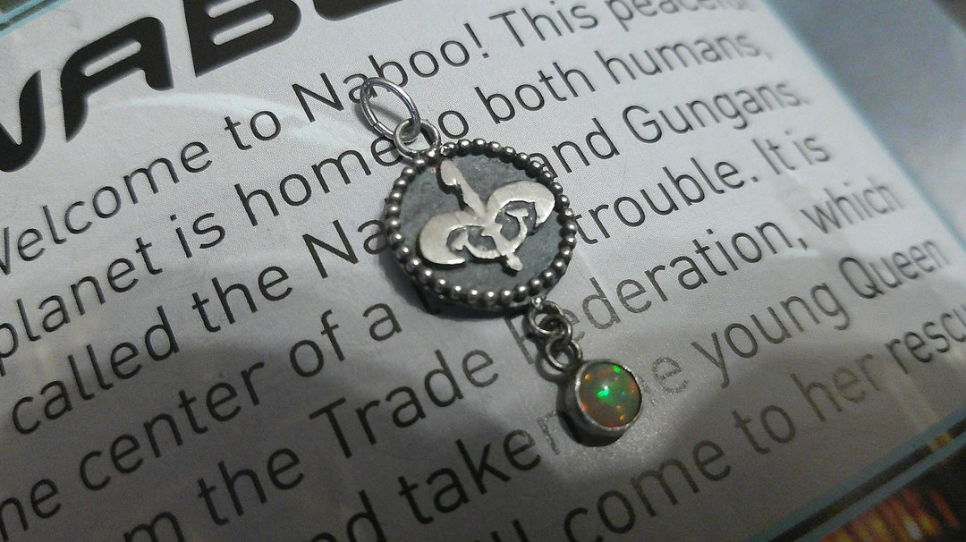 Padme Amidala Naboo Symbol Genuine Opal Necklace Dainty Star Wars OOAK ...