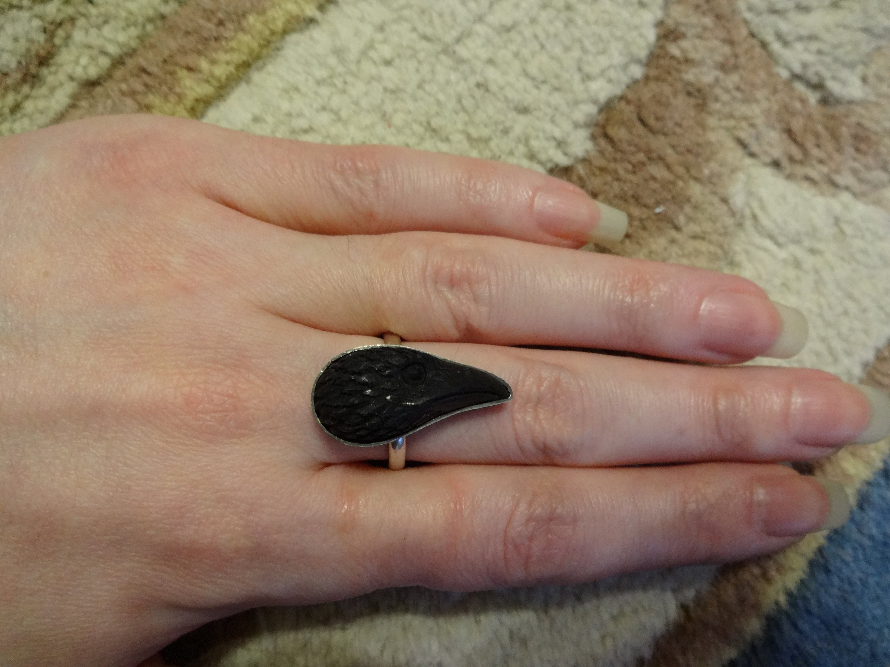 Sterling Carved Raven Crow Ring Gothic Edger Allen Poe 925 - Etsy