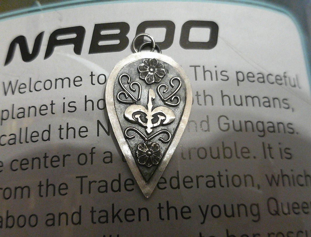 Padme Amidala Wedding Dress Naboo Symbol Sterling Double Sided Necklace ...