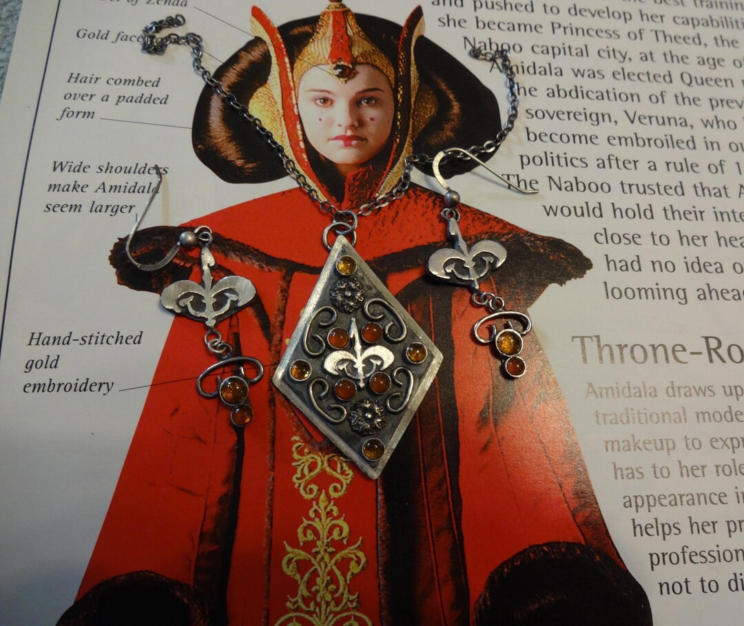 Padme Amidala Star Wars Throne Room Necklace Earrings Sterling Naboo ...