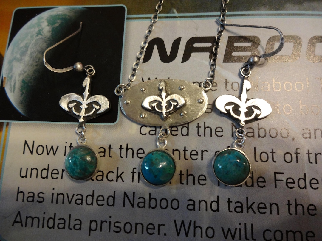 Padme Amidala Star Wars Naboo Planet Tribute Necklace Earrings Naboo ...