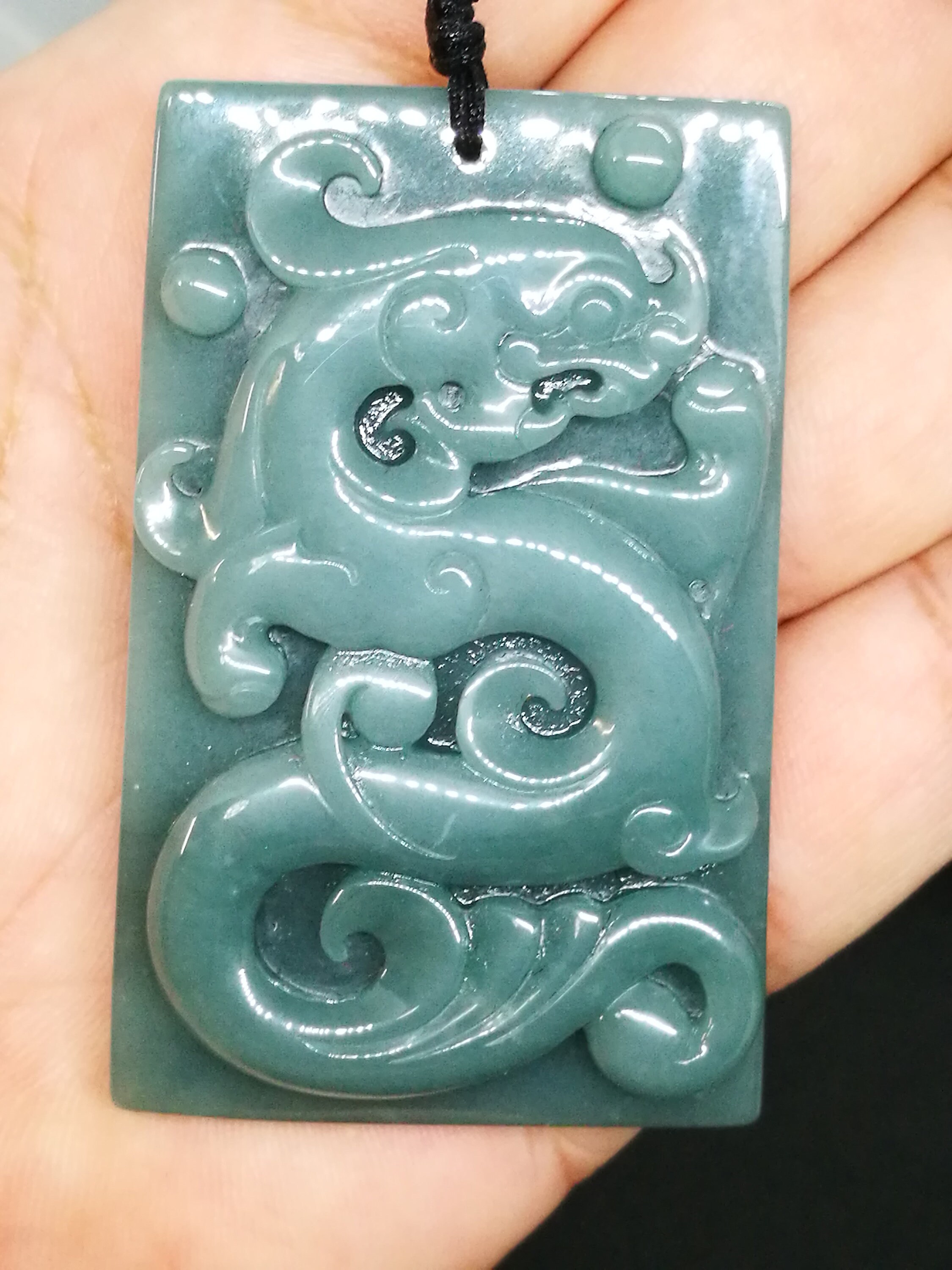 Ice Blue Natural Jadeite Jade Dragon | Etsy