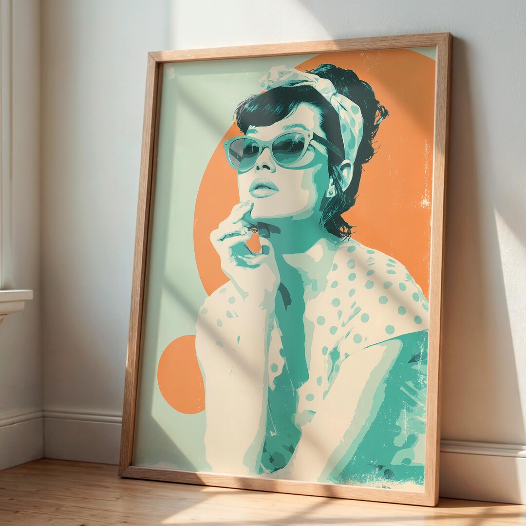 Retro Girl Poster in Vintage Style Colorful Art Print in Pop Art Look ...