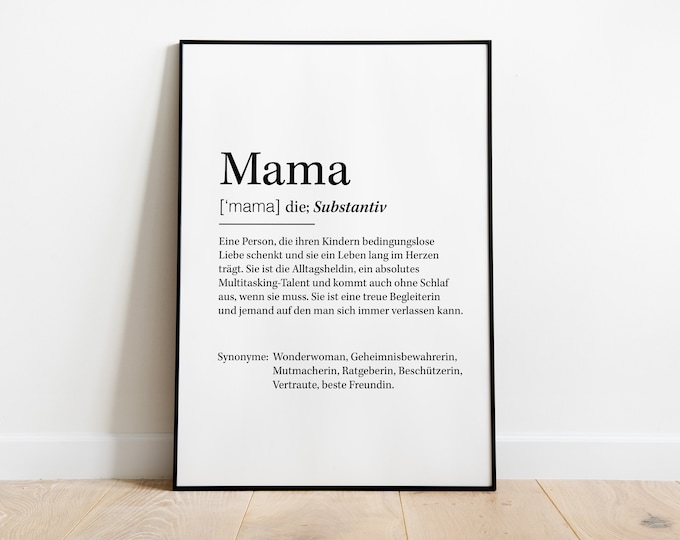 Poster Download MAMA Definition Mutter Muttertag Geschenk Spruch ...