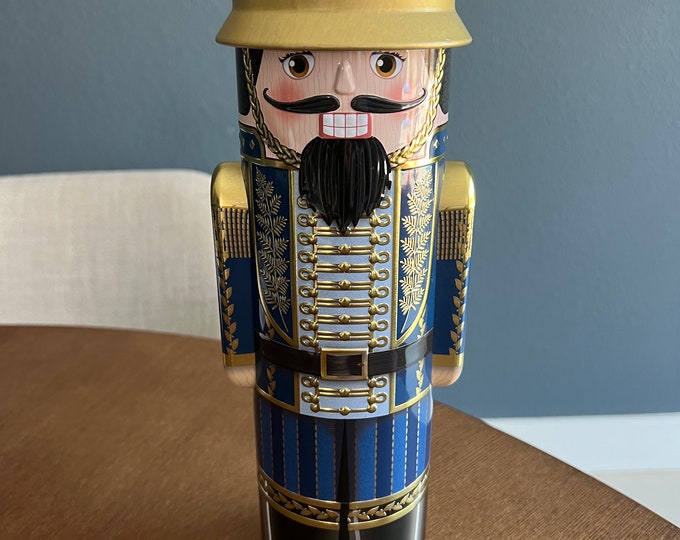 The Silver Crane Company Nutcracker Tins Empty 12" Tall Blue Tin Empty ...