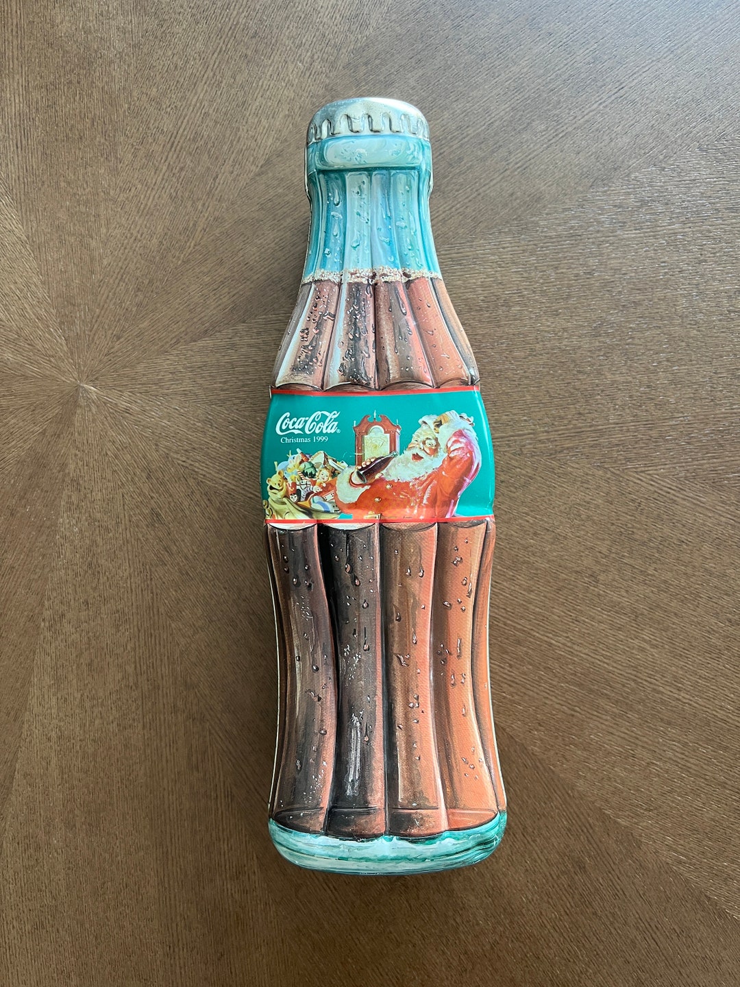 Vintage Coca Cola Collectors Metal Tin Bottle Coke Christmas 1999 Tin ...