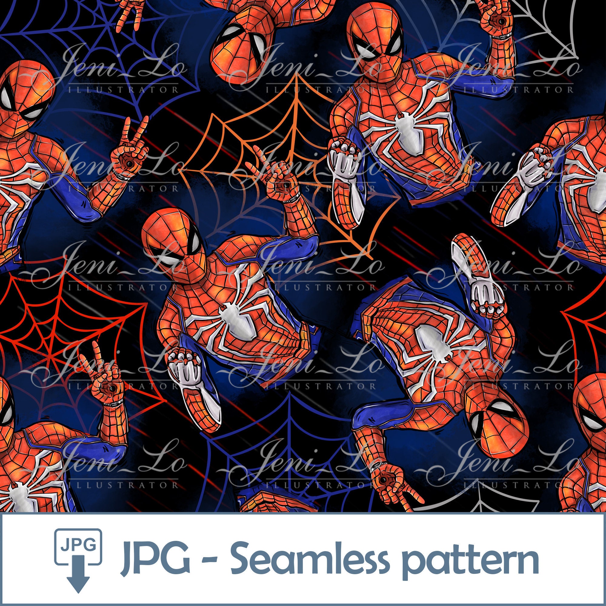 Seamless pattern JPG file Spiderman Movie Design digital paper | Etsy