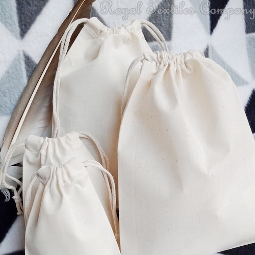 Cloth Favor Bags 25 Natural Cotton Double Drawstring Bags - Etsy