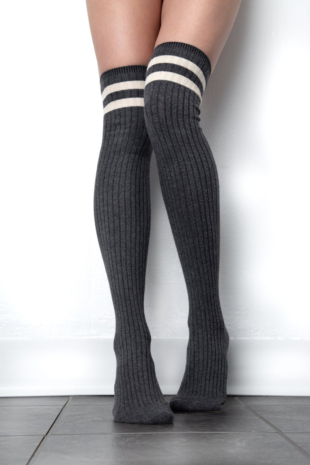 Thigh High Socks Modeled by Josie Fox - Etsy
