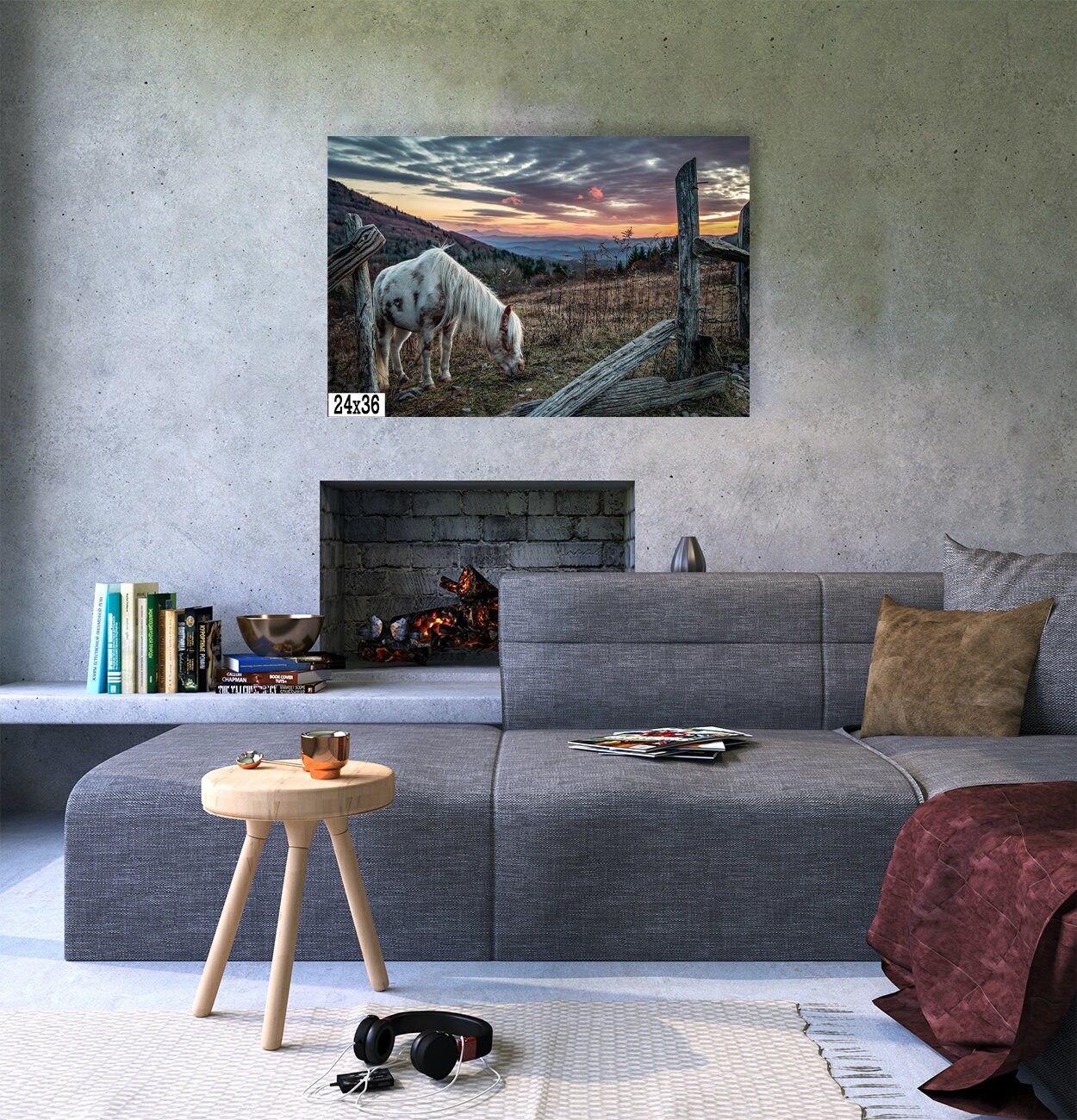 Wild Pony Sunset Canvas Print | Grayson Highlands Landscape Photography ...