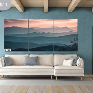 Blue Ridge Sunset Mountain Wall Art | Canvas Wall Decor Landscape Print ...