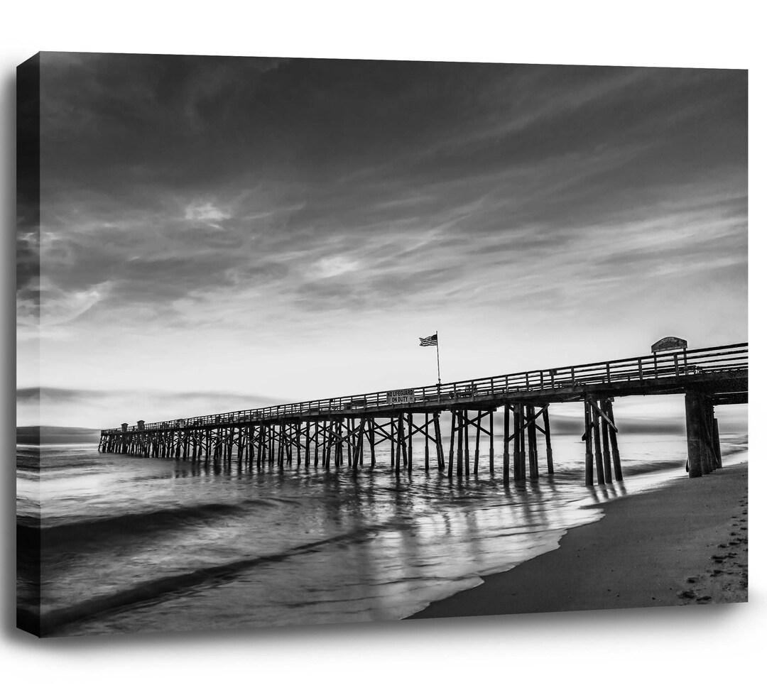 Flagler Beach Florida Pier Wall Art | Canvas Wall Decor Landscape Print ...