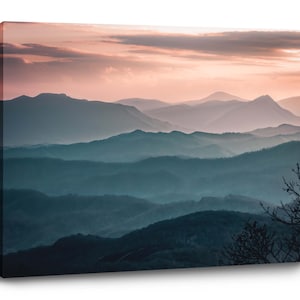 Blue Ridge Sunset Mountain Wall Art | Canvas Wall Decor Landscape Print ...