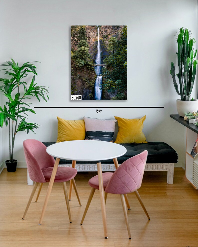 Multnomah Falls Oregon Waterfall Wall Art Canvas Wall Decor Landscape ...