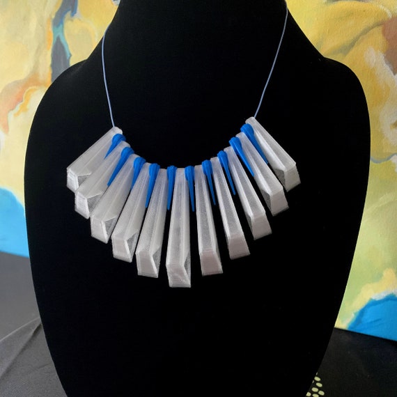3D Printed Necklace: ice - Etsy