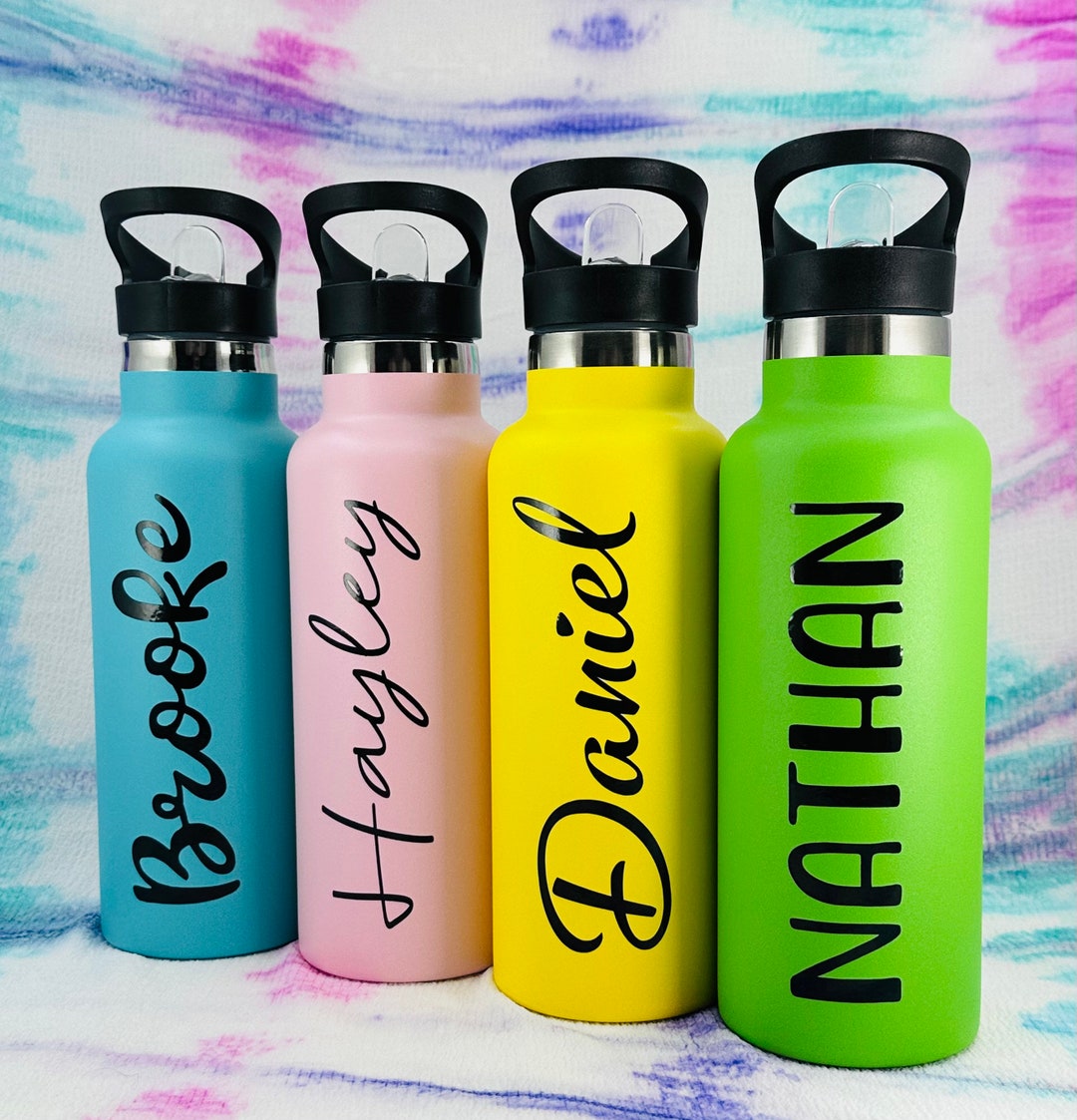 750ml Personalised Kids Drink Bottle/ Straw Drink Bottle / Personalised ...