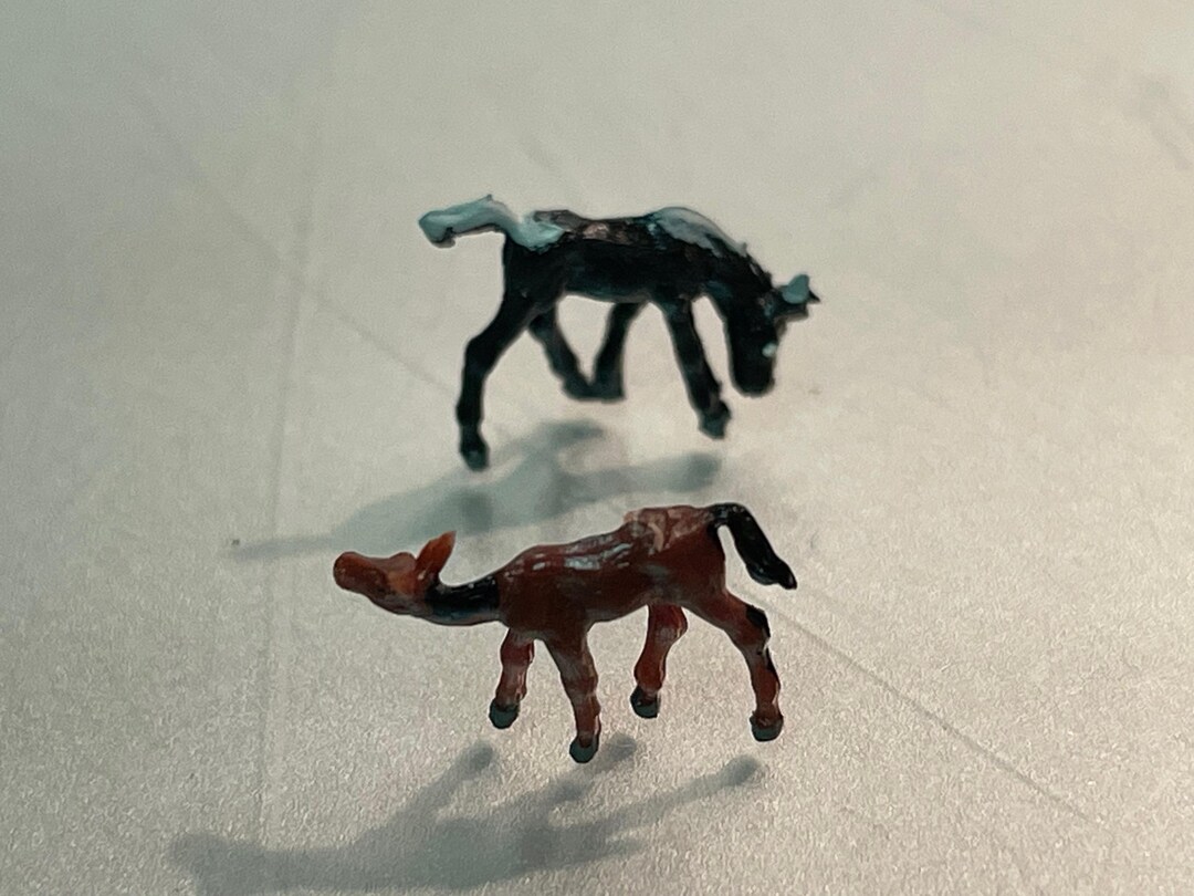 Two Very Tiny Horses New, Dollhouse Miniature, Not Sure of Size 1:144 ...