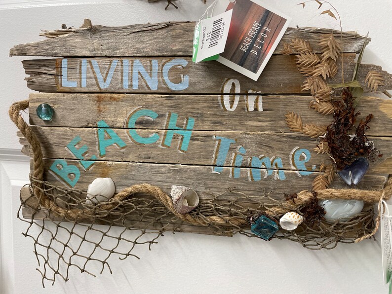 7 Living on Beach Time Sign Beach Wood OBX Outer Banks North Carolina ...