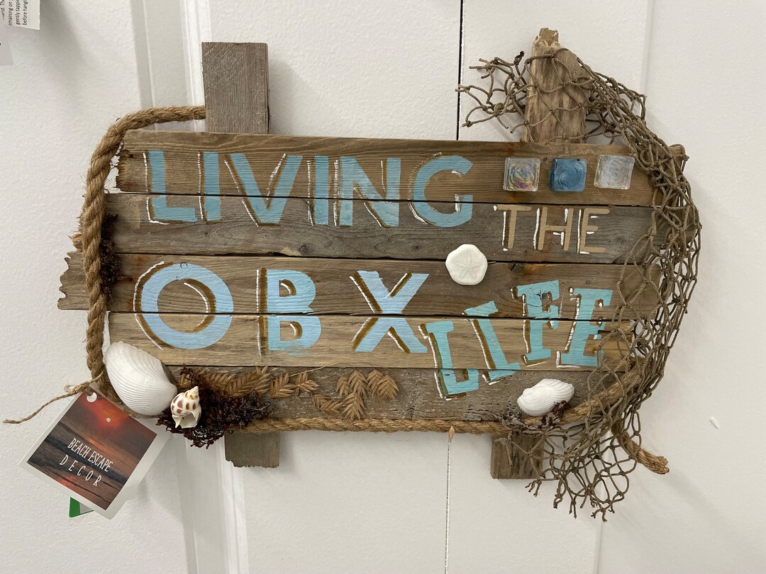 11- Living the OBX Life Sign Beach Wood OBX Outer Banks North Carolina ...