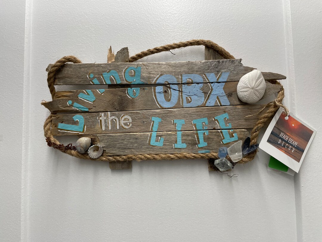 15 Living the OBX Life Sign Beach Wood OBX Outer Banks North Carolina ...