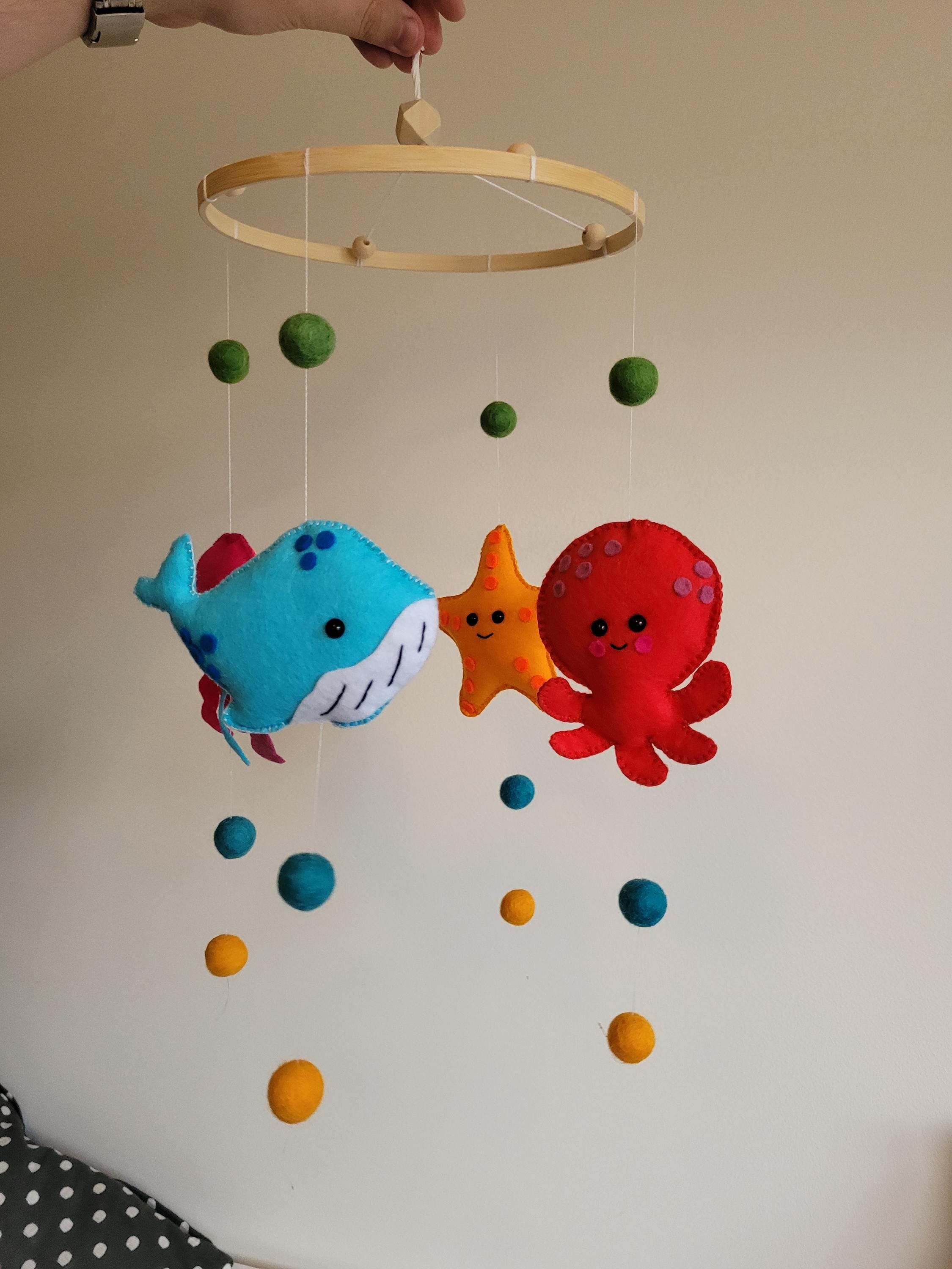 Handmade Sea Creature Baby Mobile: Felt Seaside Nursery Decor - Etsy