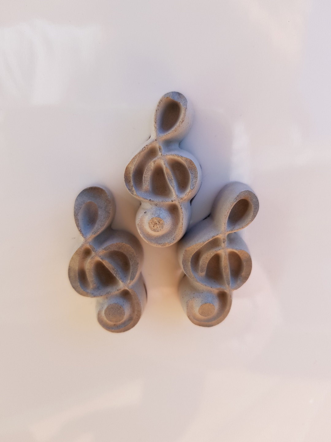 Treble Clef Fridge Magnets - Handmade in Concrete, Set of 3, Music ...