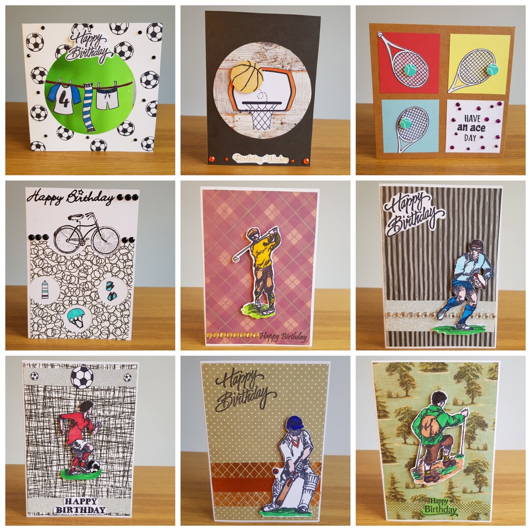 Sports Birthday Cards Football, Basketball, Tennis, Cycling, Golf ...