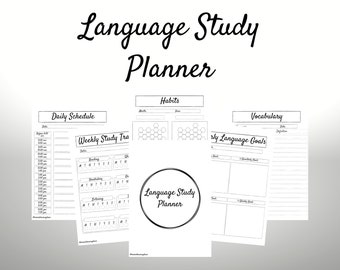 Printable Language Study Planner, Language Study Journal, Language ...