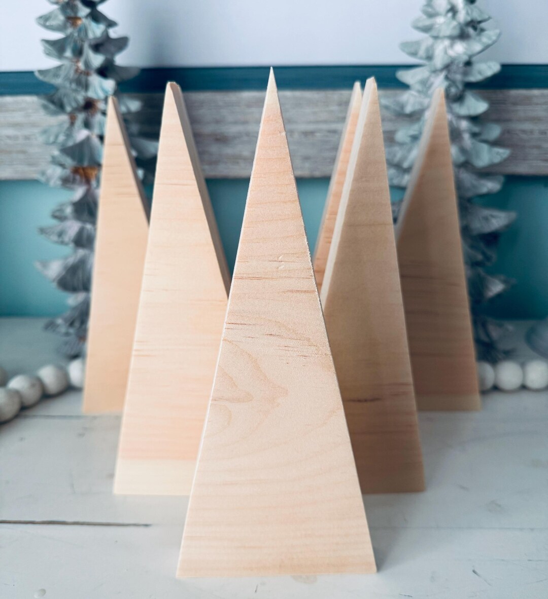 8 Wood Trees, Christmas Trees, Blank Wood Trees, Tall Triangle Trees ...