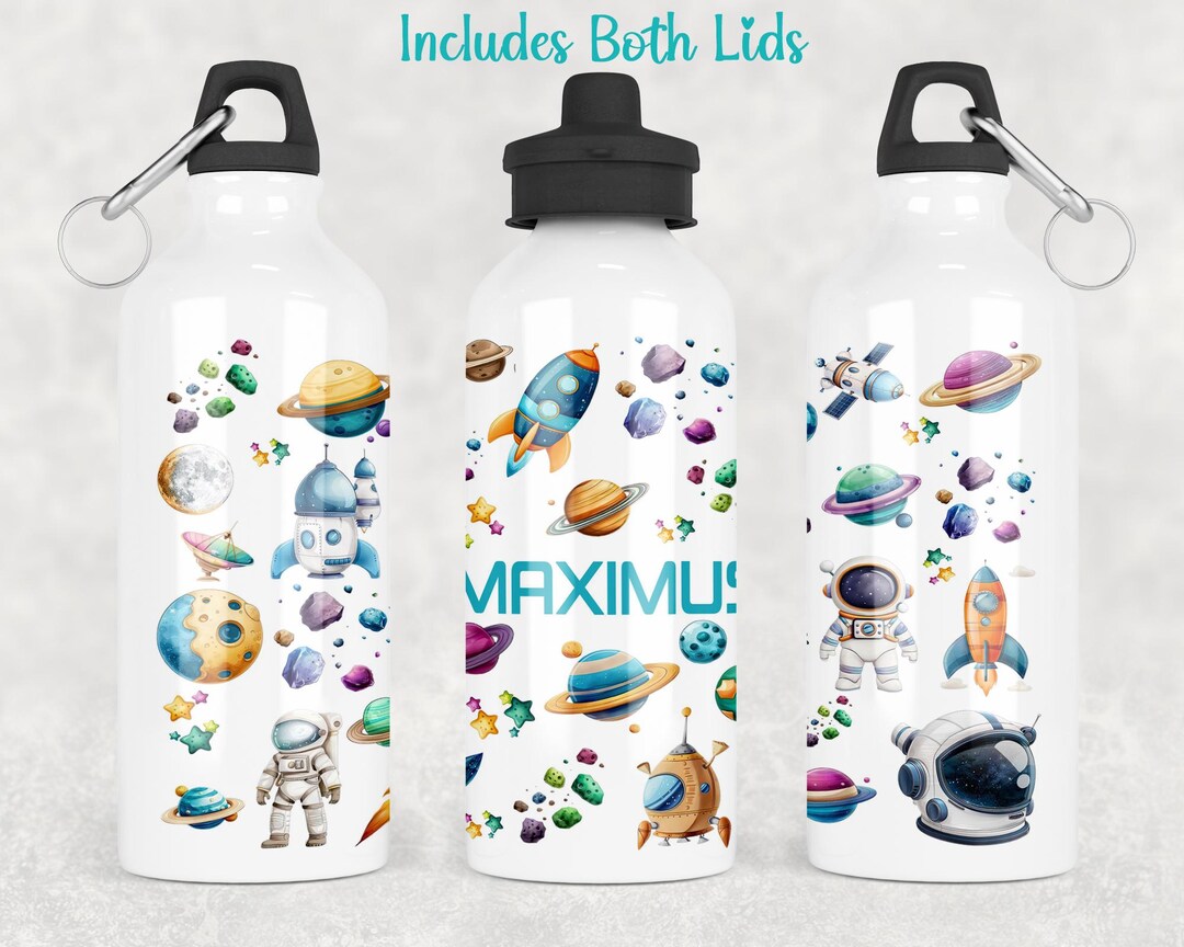 Personalised Space Water Bottle, School Water Bottle, Personalised ...