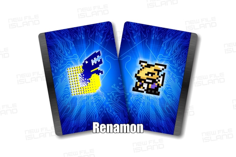 Renamon / Rika - Digimon Tamers "blue Card" - Etsy