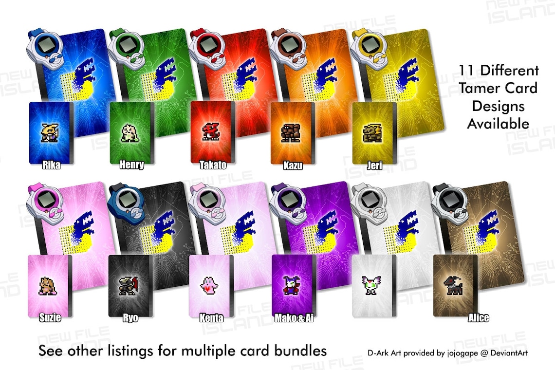 Digimon Tamers "blue Card" - Complete Set of 11 Cards - Etsy