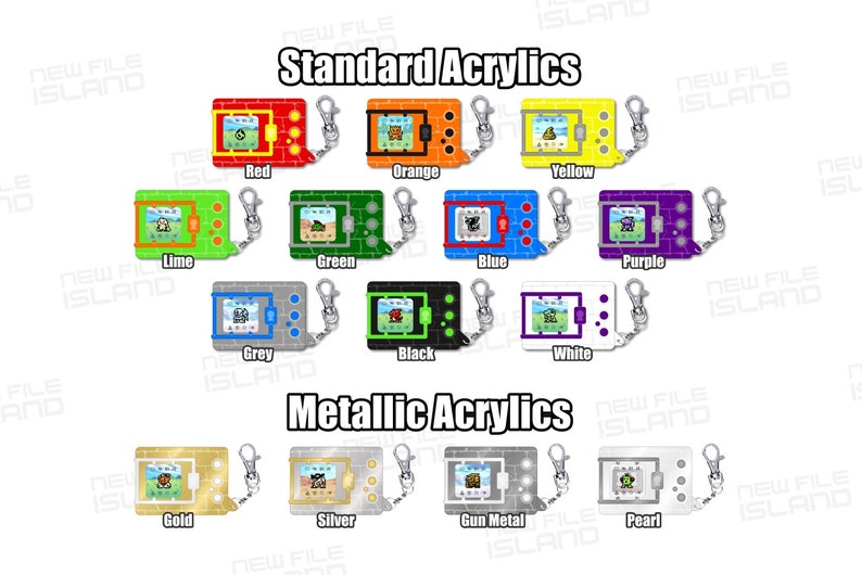 Metallic Acrylics - Digimon Virtual Pet Lasercut Keychain - Etsy