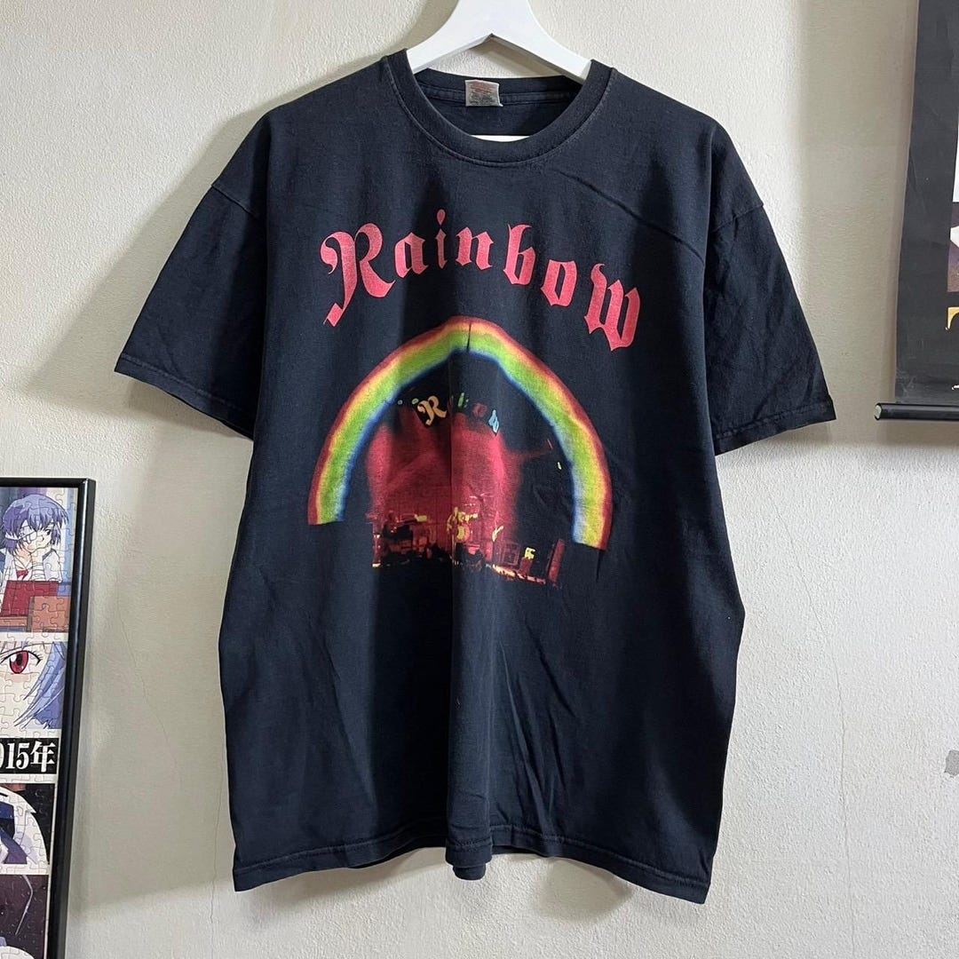 Vintage Rainbow Band T-shirt Size XL - Etsy