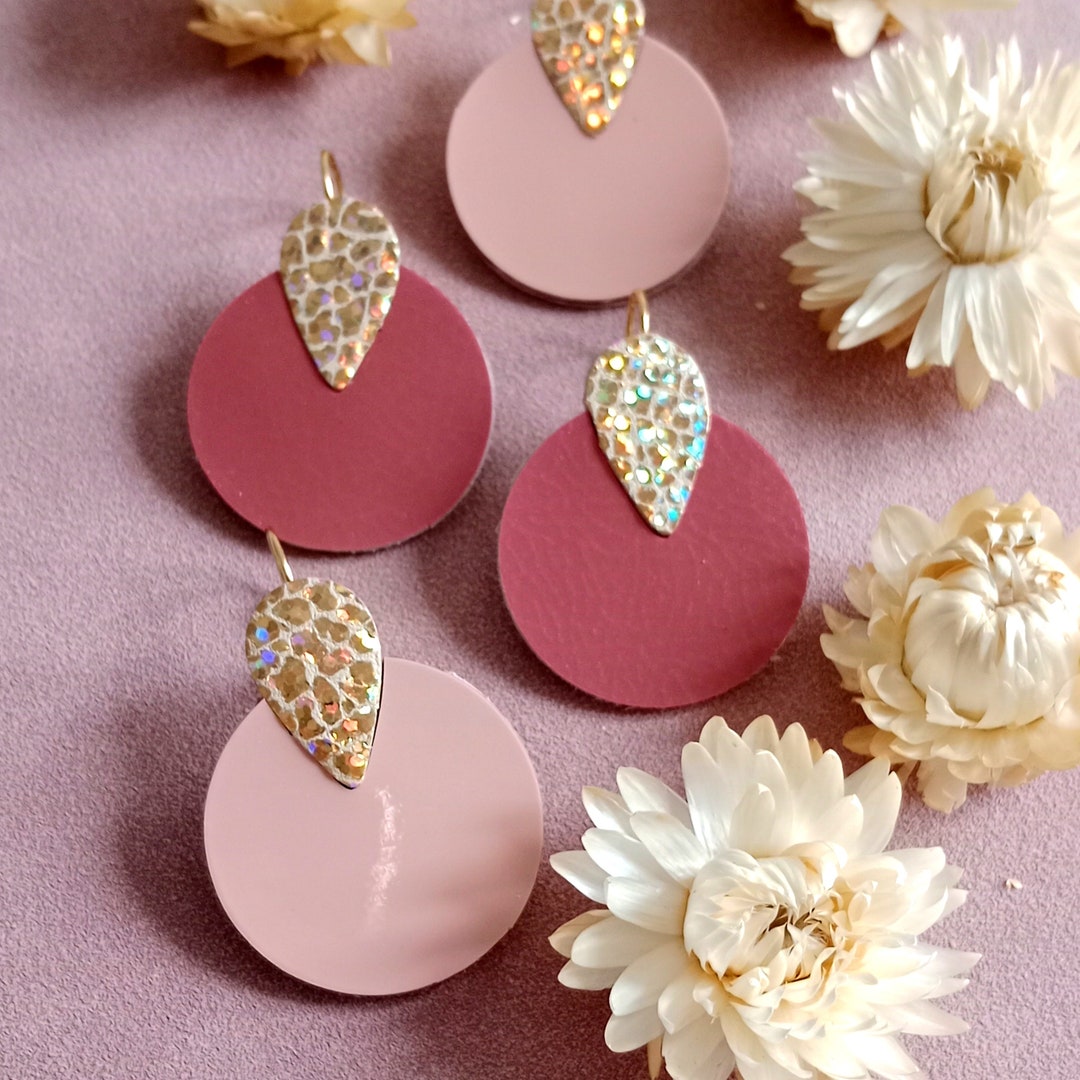 CLEO Cherry Red Patent Leather and Sparkling Gold Earrings Women's Gift ...