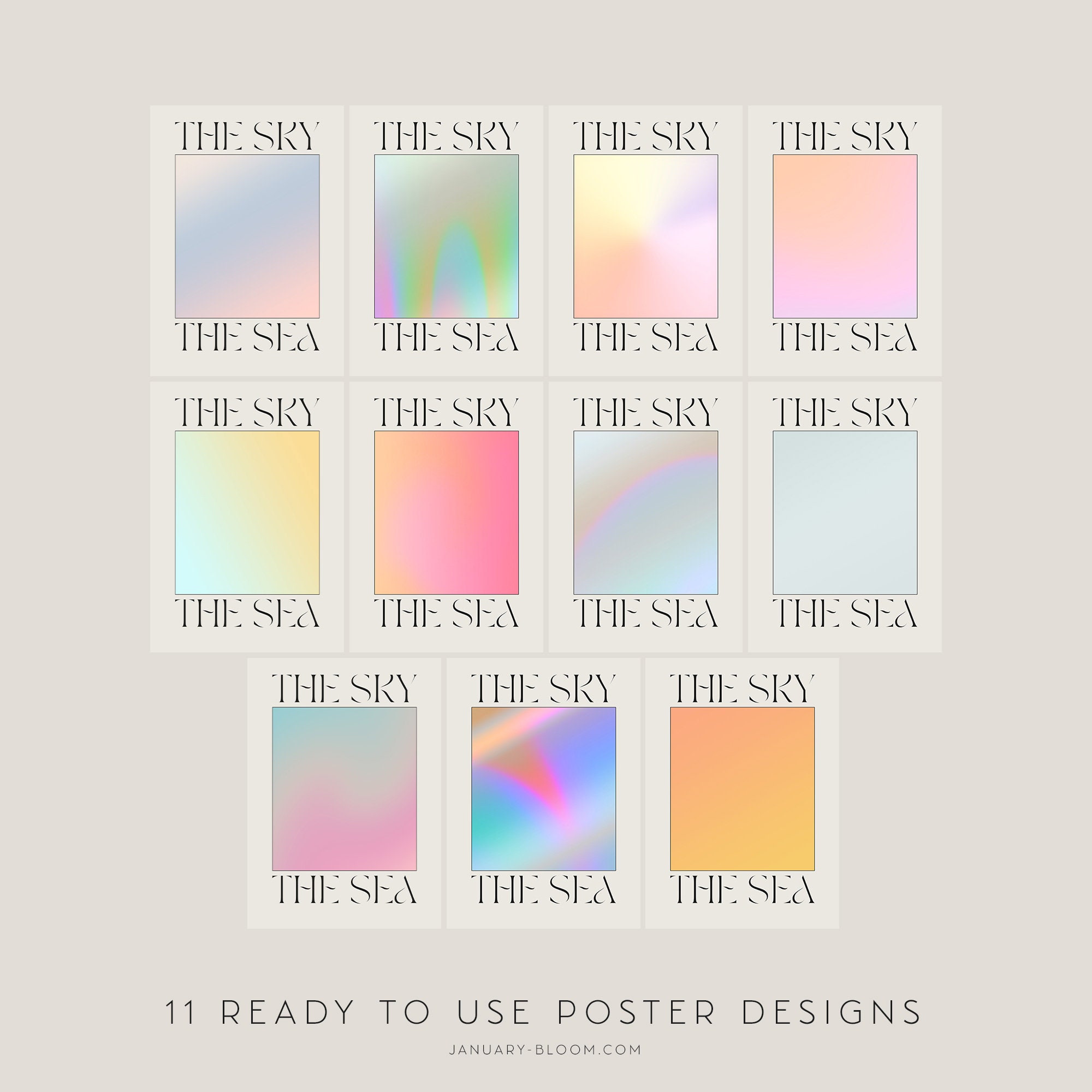 Modern Gradient Design Poster - DIGITAL Printable Art Soft, Colourful ...
