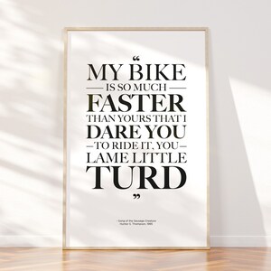 Hunter S. Thompson Quote Poster 'LAME TURD' Song of the Sausage ...