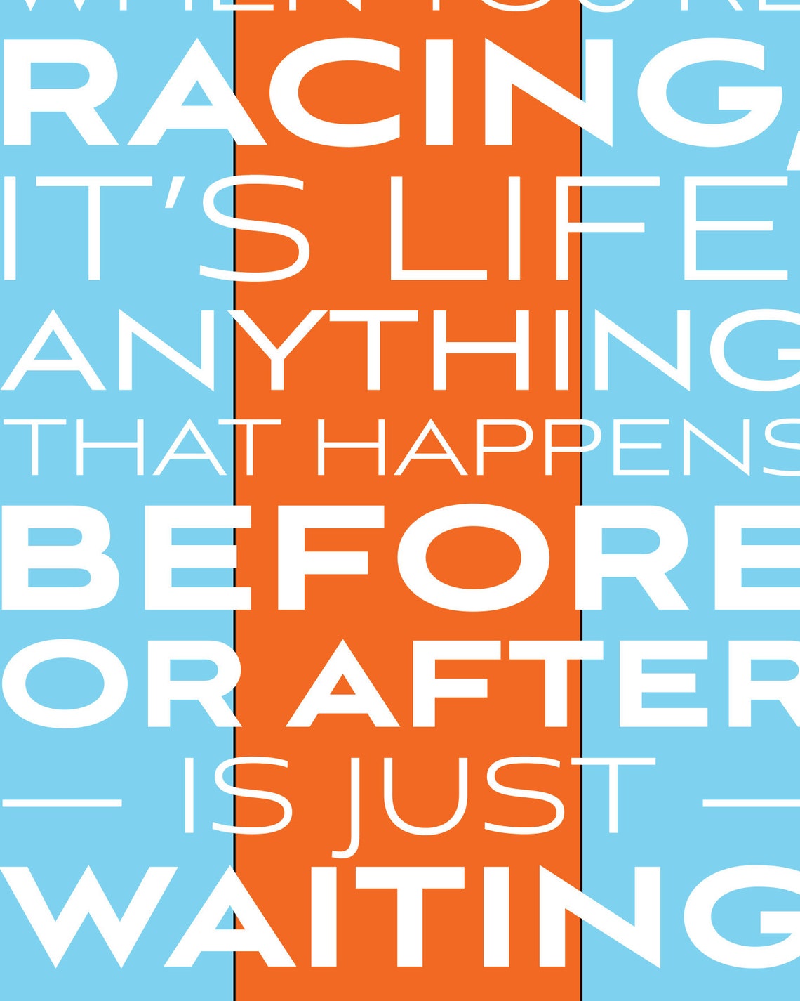 LE MANS Movie Quote Poster 'racing Life' Steve Mcqueen Classic Print ...