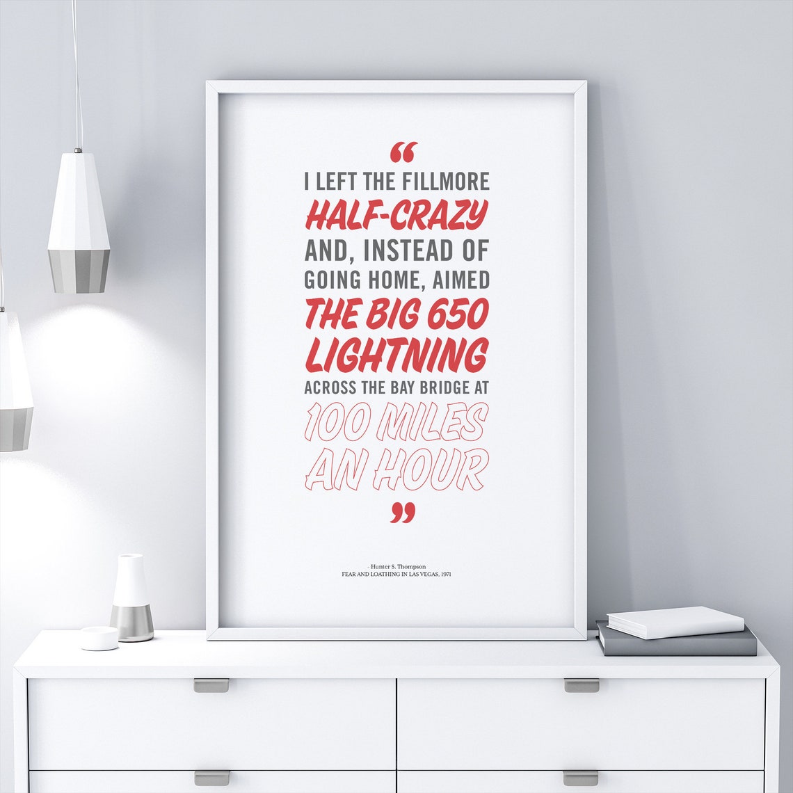Hunter S Thompson Fear & Loathing Quote Poster Print '650 - Etsy Australia
