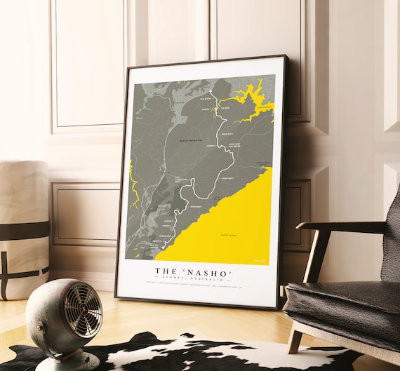 NASHO Moto Road Map Poster Royal National Park Sydney | Etsy