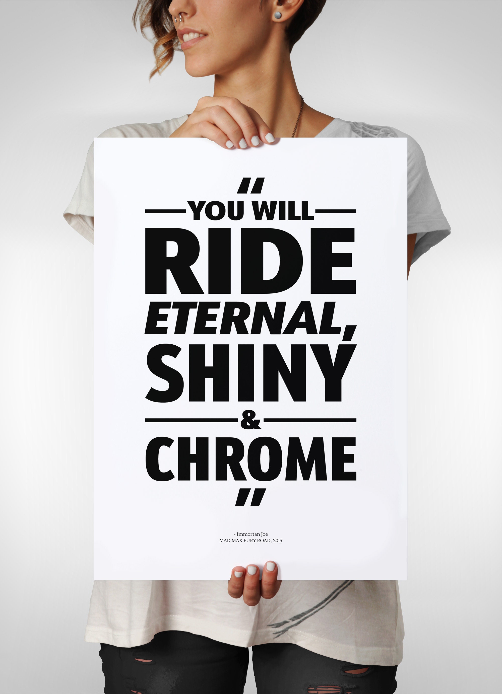 Mad Max FURY ROAD Movie Quote Poster 'shiny and - Etsy