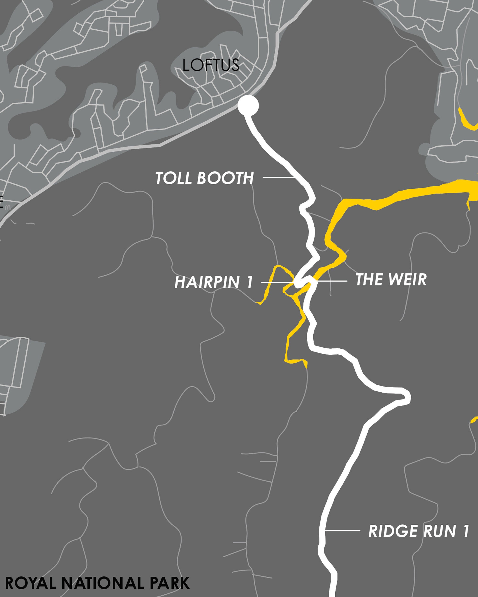 NASHO Moto Road Map Poster Royal National Park Sydney Motorcycle Car ...